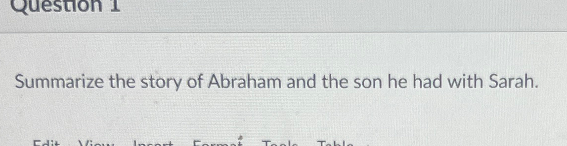 Solved Summarize the story of Abraham and the son he had | Chegg.com