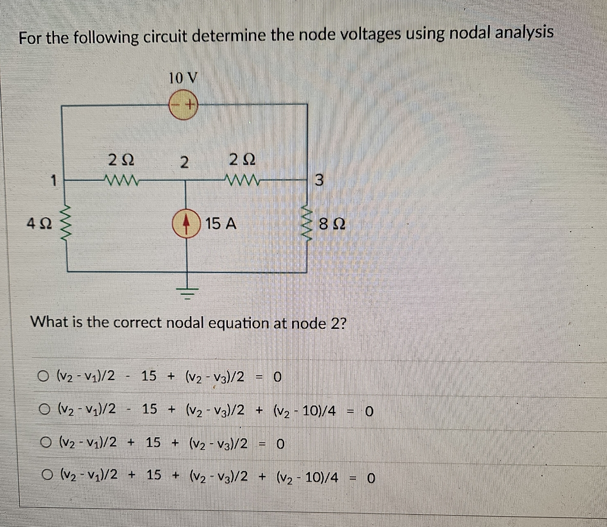 Solved For the following circuit determine the node voltages | Chegg.com