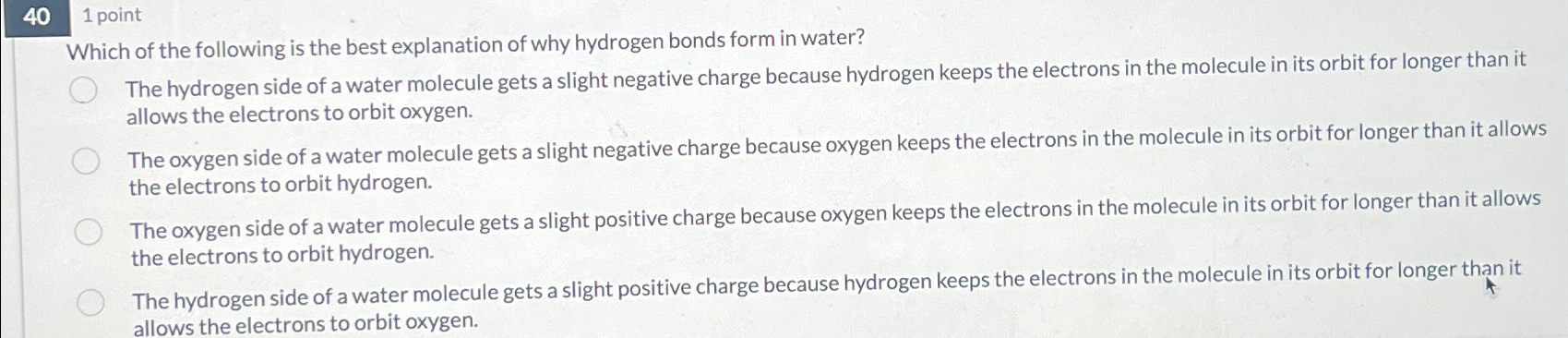 Solved 401 ﻿pointWhich of the following is the best | Chegg.com