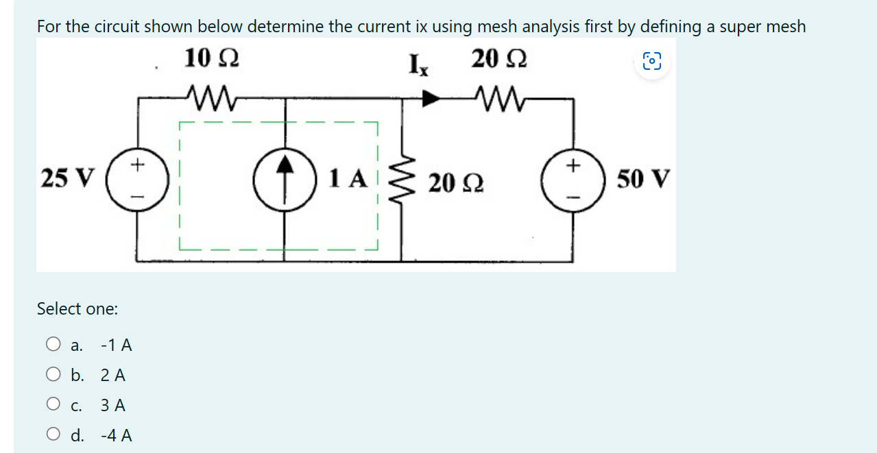 Solved For the circuit shown below determine the current ix | Chegg.com