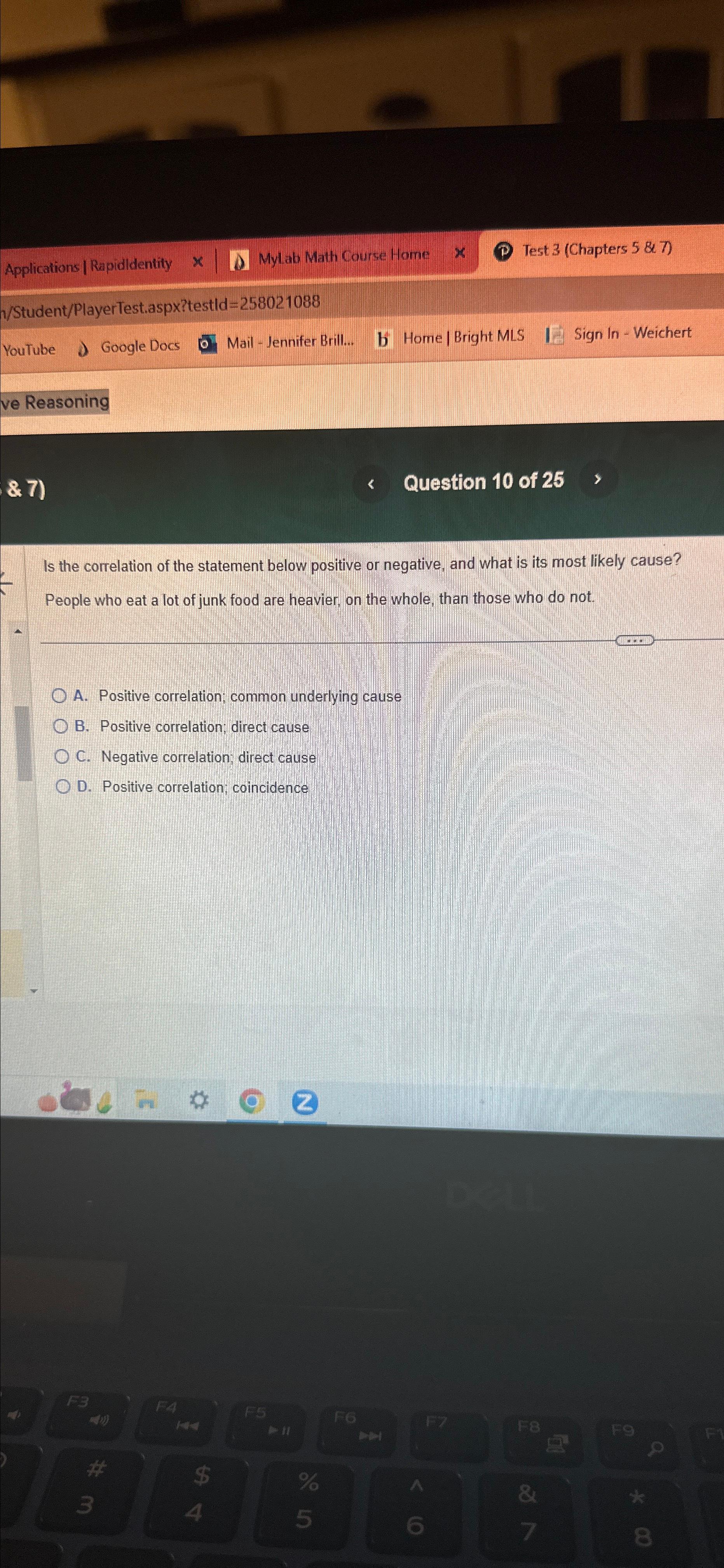 Solved Question 10 ﻿of 25Is the correlation of the statement | Chegg.com
