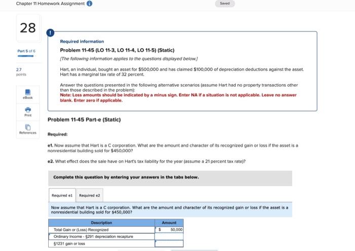 Solved Chapter 11 Homework Assignment 28 Part 5 of 6 2.7 | Chegg.com Solved Chapter 11 Homework Assignment 28 Part 5 of 6 2.7 | Chegg.com