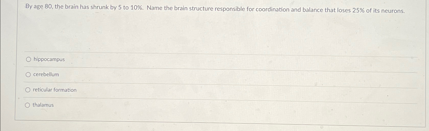 Solved By age 80 , ﻿the brain has shrunk by 5 ﻿to 10%. ﻿Name | Chegg.com