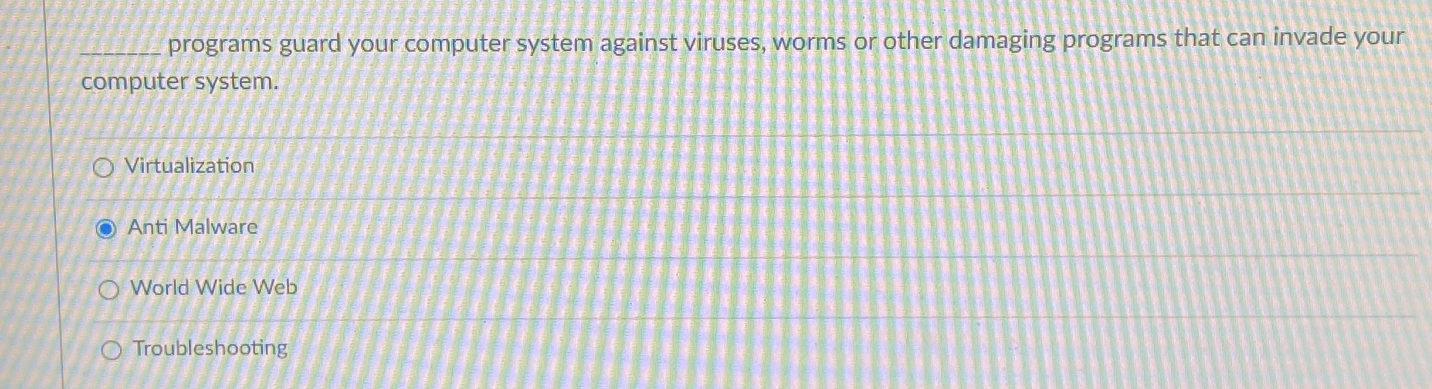 Solved programs guard your computer system against viruses, | Chegg.com