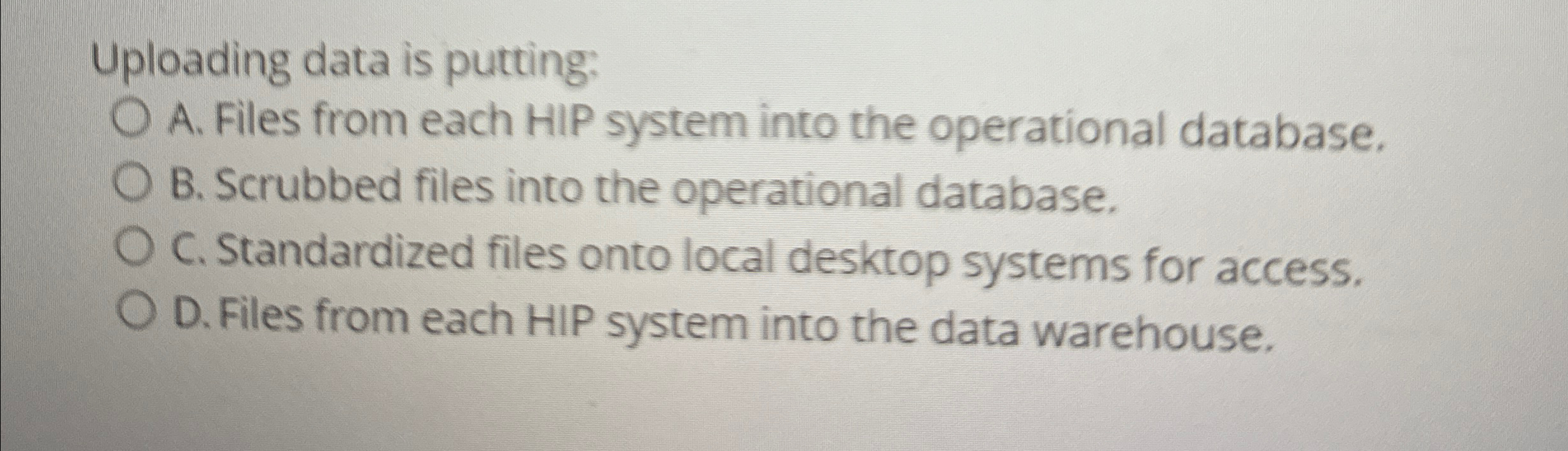 Solved Uploading data is putting: A. ﻿Files from each HIP | Chegg.com