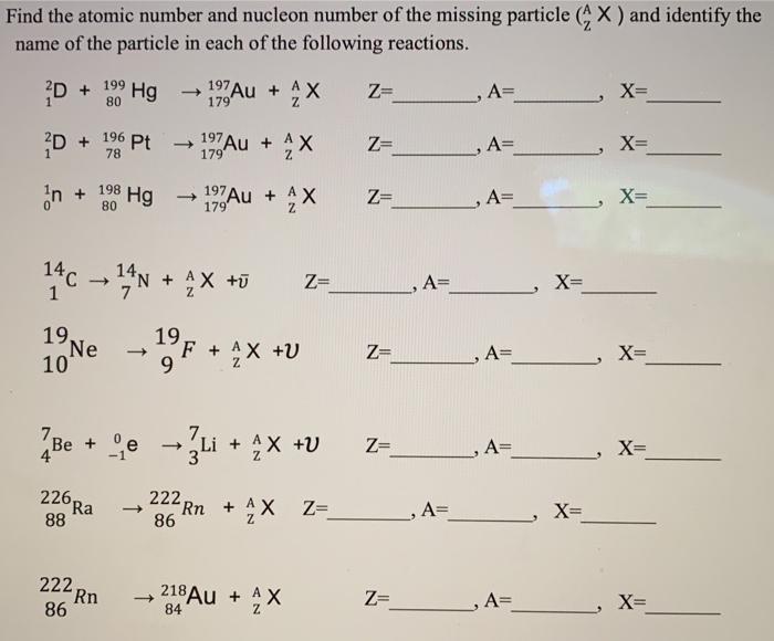 Solved Find the atomic number and nucleon number of the | Chegg.com