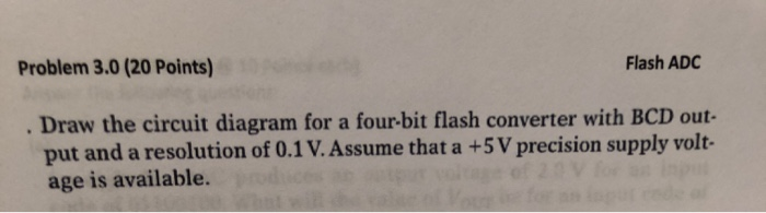 Solved Problem 3.0 (20 points) Flash ADC . Draw the circuit | Chegg.com