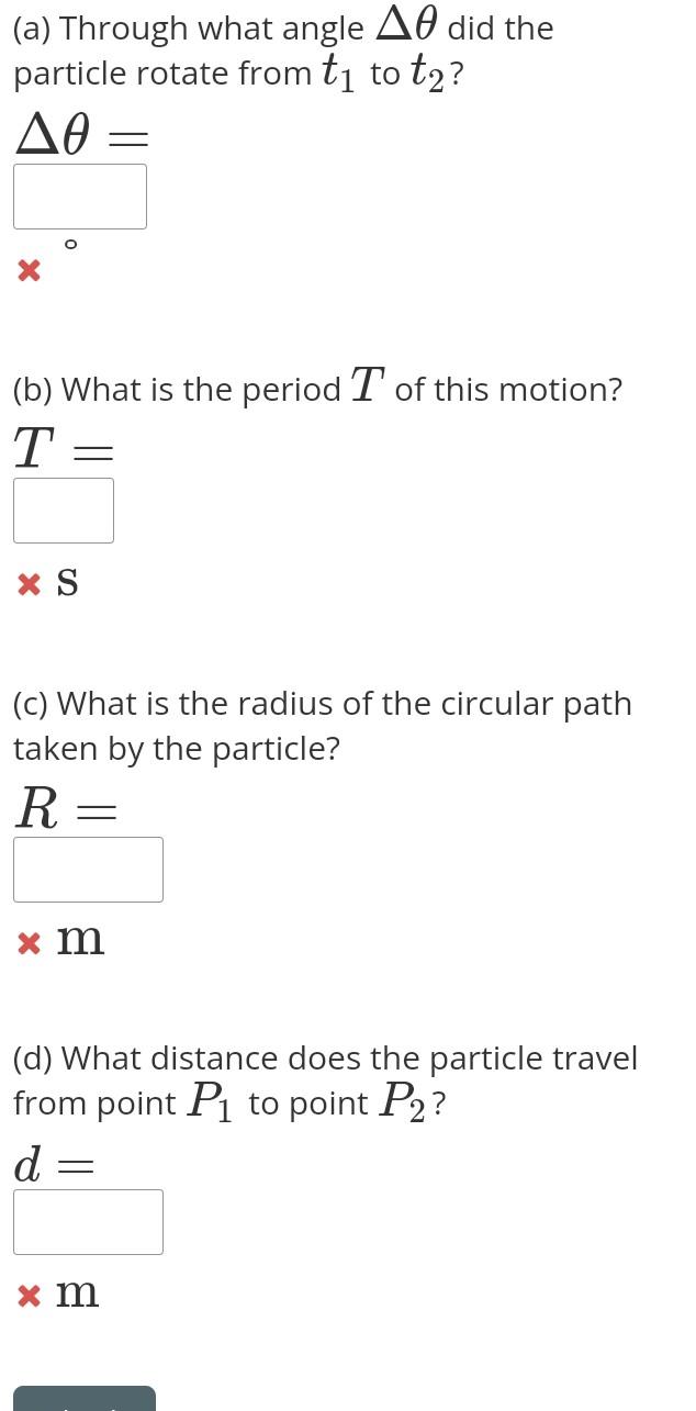 (a) Through what angle A did the particle rotate from | Chegg.com