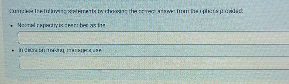 Solved Complete the following statements by choosing the | Chegg.com