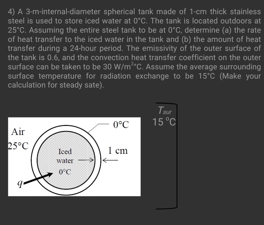 Solved A 3-m-internal-diameter spherical tank made of 1-cm | Chegg.com