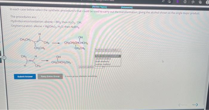 Solved It each case below select the synthetic procedure/s | Chegg.com