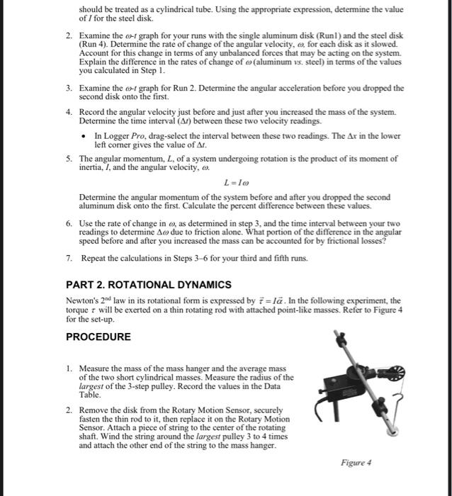 Solved Lab 10. Conservation of Angular Momentum & Rotational | Chegg.com
