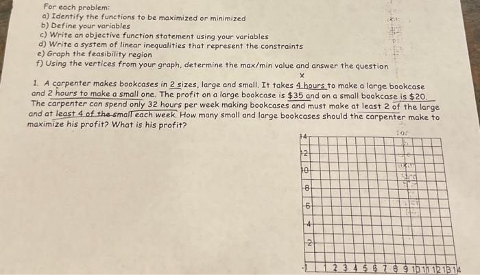 For each problem: a) Identify the functions to be | Chegg.com