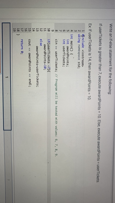 solved-write-an-if-else-statement-for-the-following-if-chegg