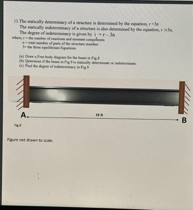 Solved 11.The statically determinacy of a structure is | Chegg.com