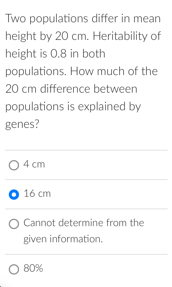 Solved Two populations differ in mean height by 20cm. | Chegg.com