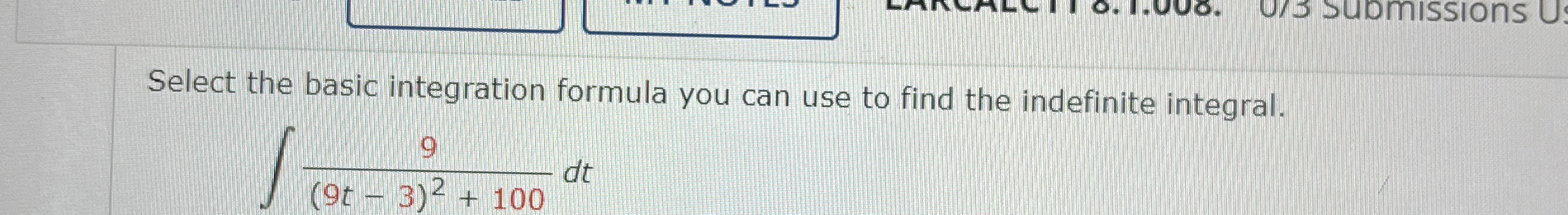 Solved Select the basic integration formula you can use to | Chegg.com