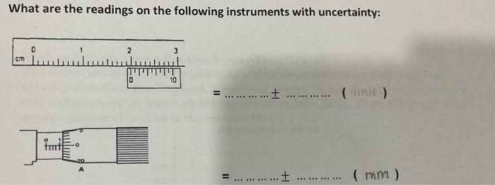 Solved What are the readings on the following instruments | Chegg.com