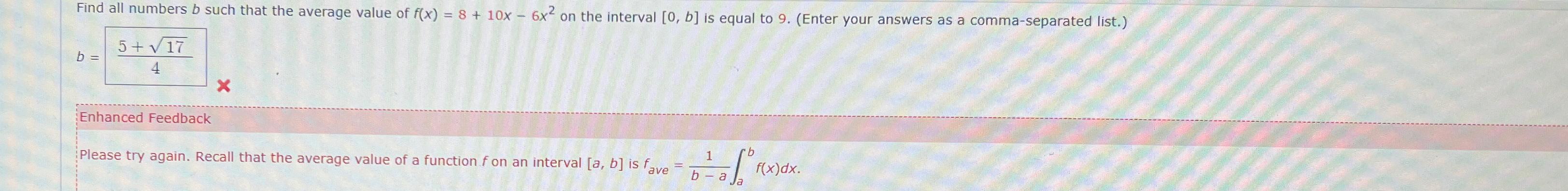 Solved Find all numbers b ﻿such that the average value of | Chegg.com