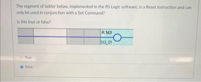 Solved The segment of ladder below, implemented in the RS | Chegg.com