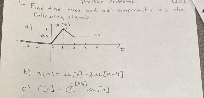 Solved li Find the Problems Practice even and odd components | Chegg.com