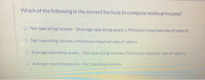 Solved Which of the following is the correct formula to | Chegg.com
