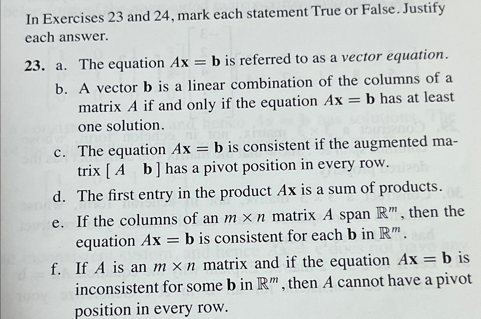 Solved In Exercises 23 ﻿and 24, ﻿mark each statement True or | Chegg.com