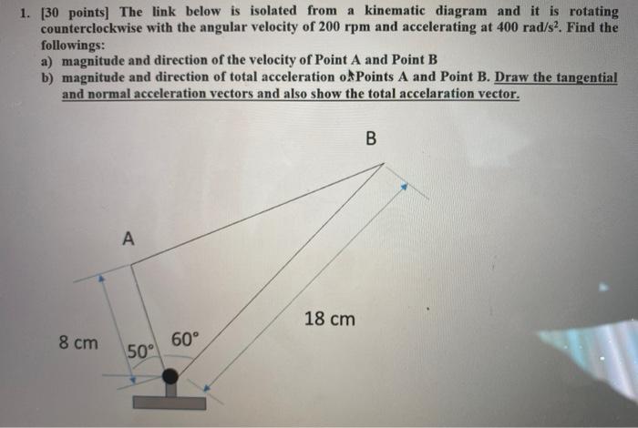 Solved 1. [30 points] The link below is isolated from a | Chegg.com