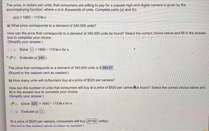 Solved The price, in dollars per units, that consumers are | Chegg.com