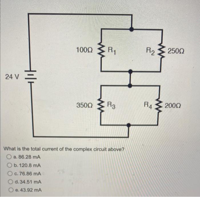 Solved What is the total current of the complex circuit | Chegg.com