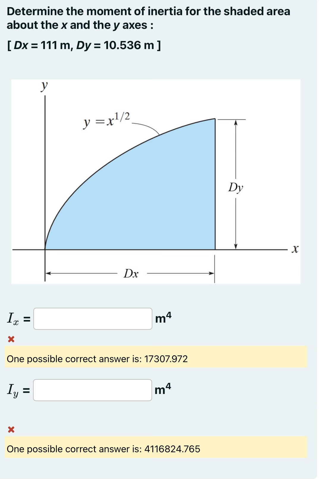 Solved Determine the moment of inertia for the shaded area | Chegg.com