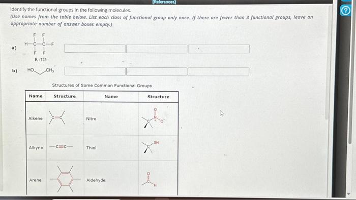 Solved Identify the functional groups in the following | Chegg.com