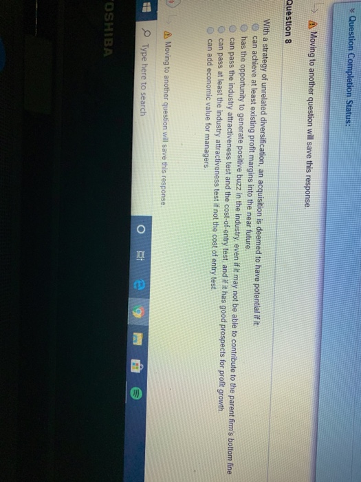 Solved with a strategy of unrelated diversification, an | Chegg.com