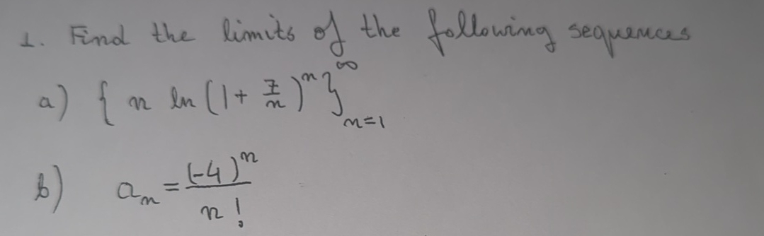 Solved Find the limits of the following | Chegg.com