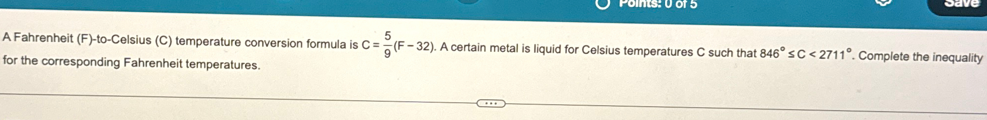 Solved A Fahrenheit (F)-to-Celsius (C) ﻿temperature | Chegg.com