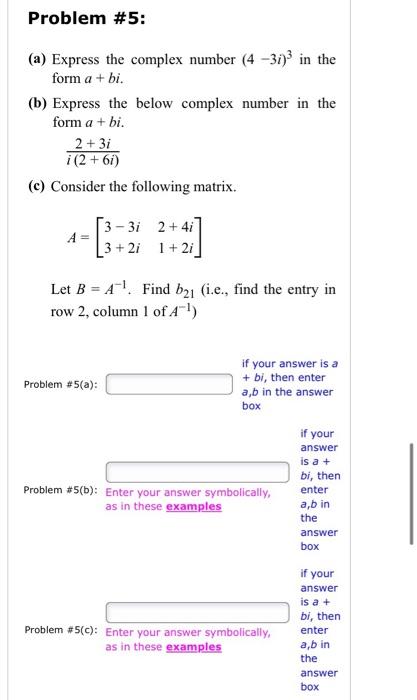 Solved (a) Express the complex number (4−3i)3 in the form | Chegg.com