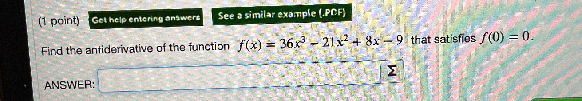 Solved (1 ﻿point)Get help entering answereSee a similar | Chegg.com