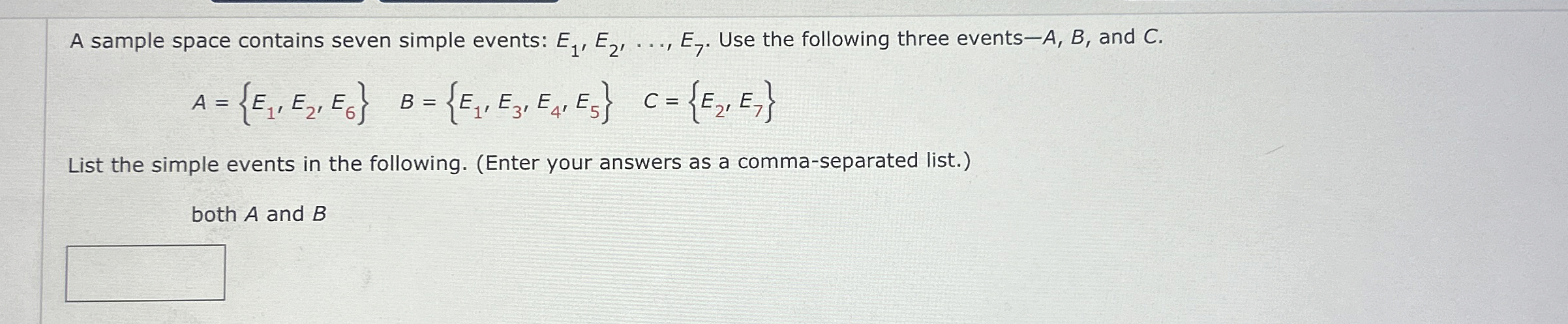 Solved A sample space contains seven simple events: | Chegg.com