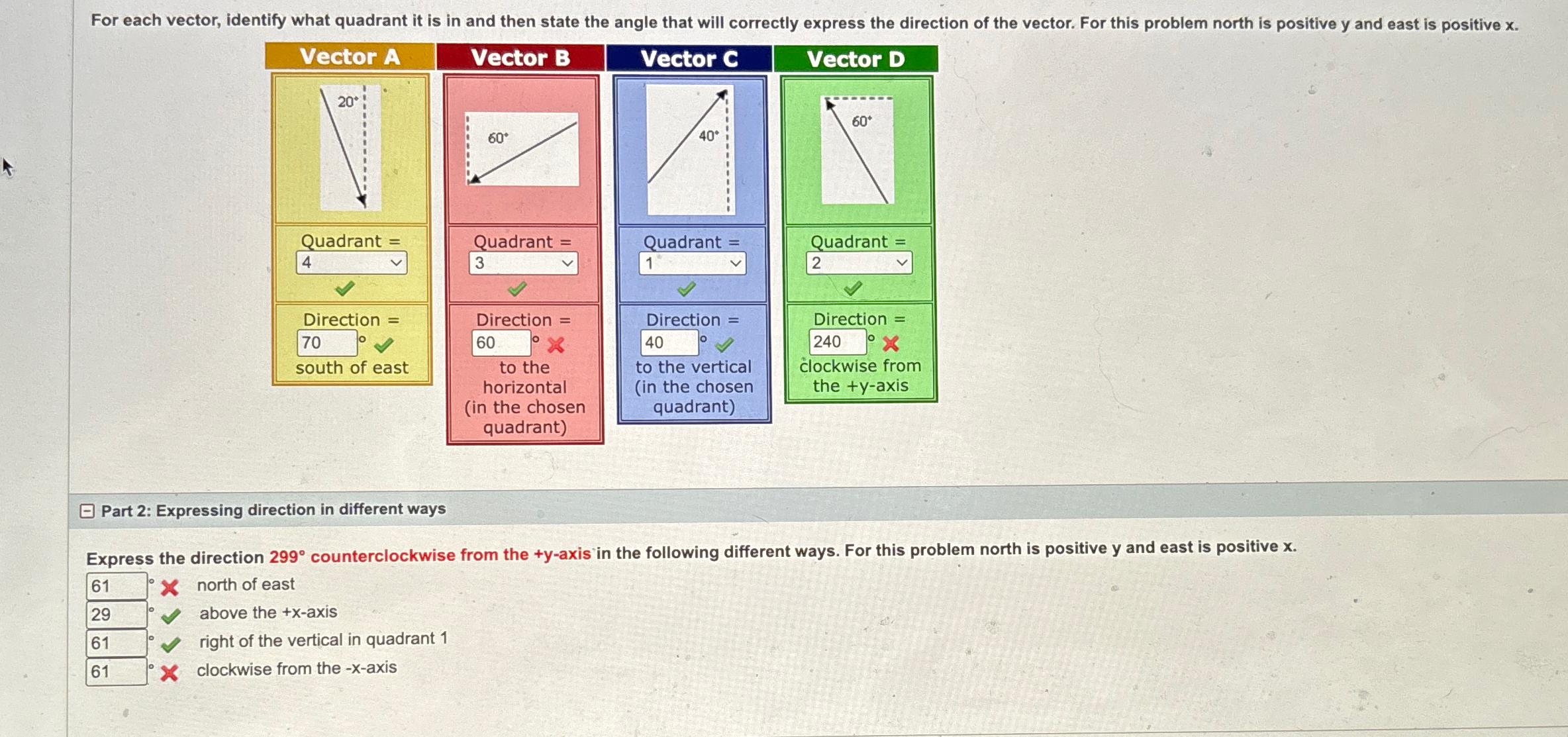 Solved Part 2: Expressing direction in different waysExpress | Chegg.com