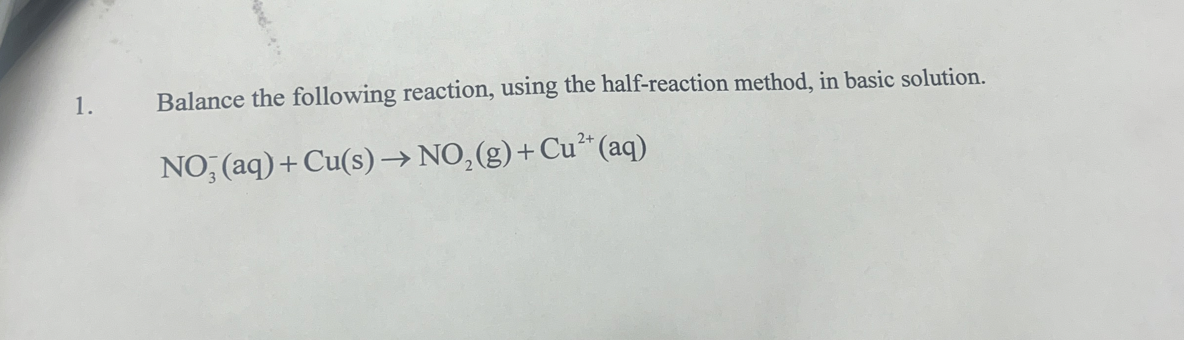 Solved Balance the following reaction, using the | Chegg.com