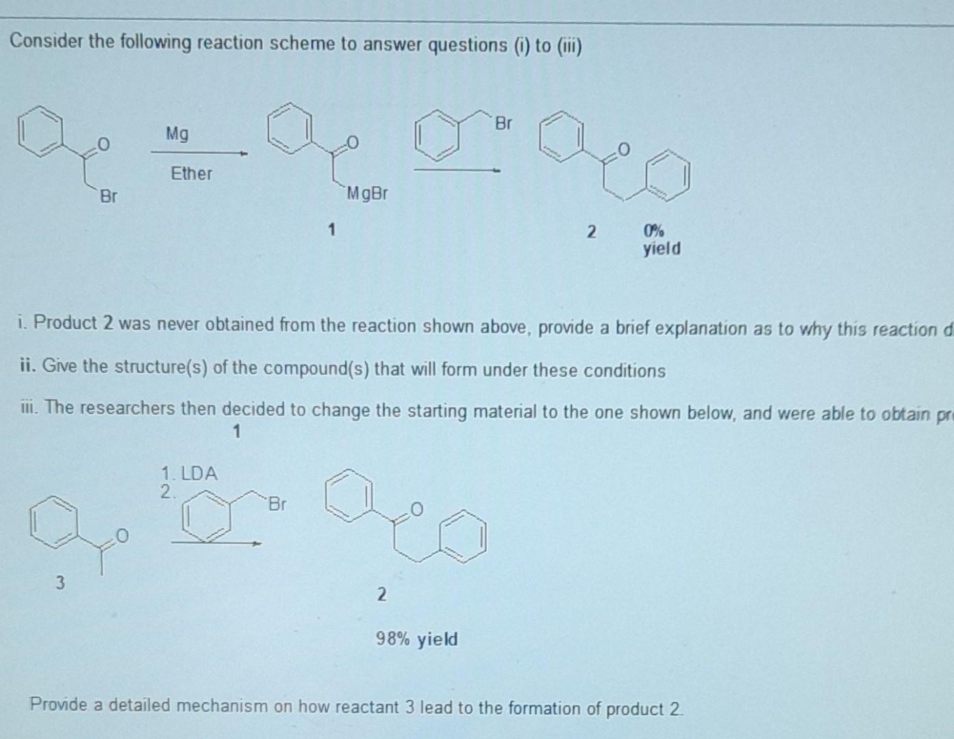 Solved Consider the following reaction scheme to answer | Chegg.com