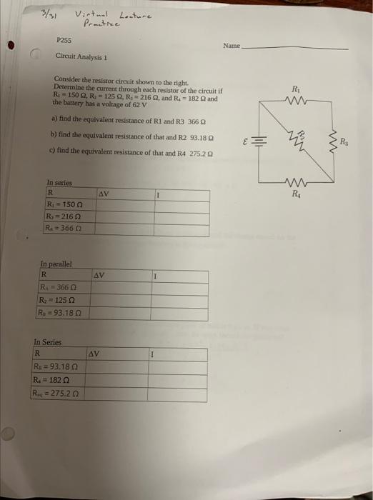 Solved Consider the resistor circuit shown to the right. | Chegg.com