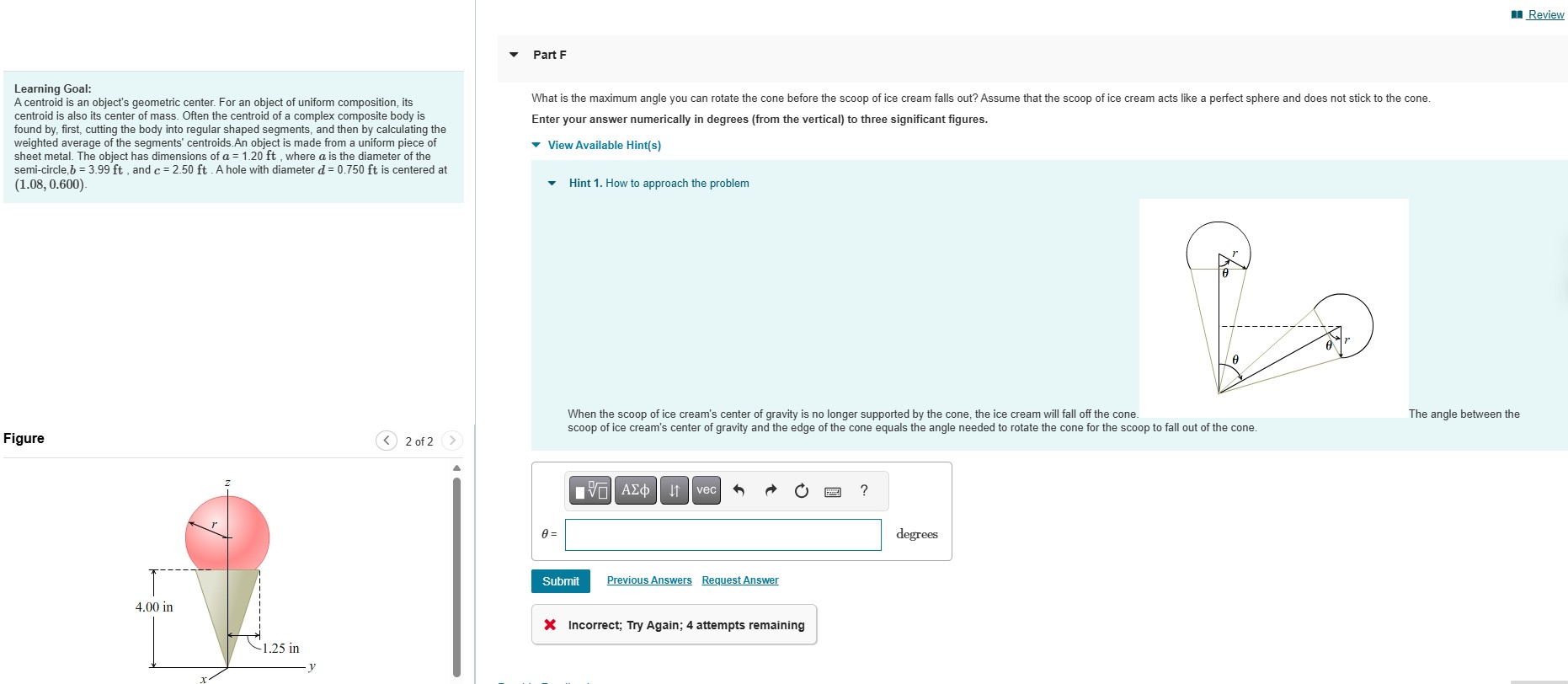 Solved Q4 (F) ﻿Learning Goal: A centroid is an object's | Chegg.com
