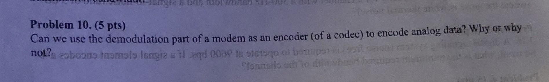 Solved Problem 10. (5 pts) Can we use the demodulation part | Chegg.com