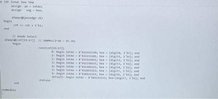 Solved How do i include the segdisplay and write the | Chegg.com
