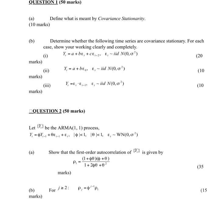 Solved QUESTION 1 (50 marks) (a) (10 marks) (b) marks) | Chegg.com