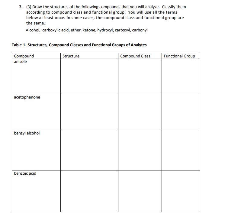 Solved (3) ﻿Draw the structures of the following compounds | Chegg.com