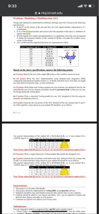 I want to solve this assignment using quartus program | Chegg.com