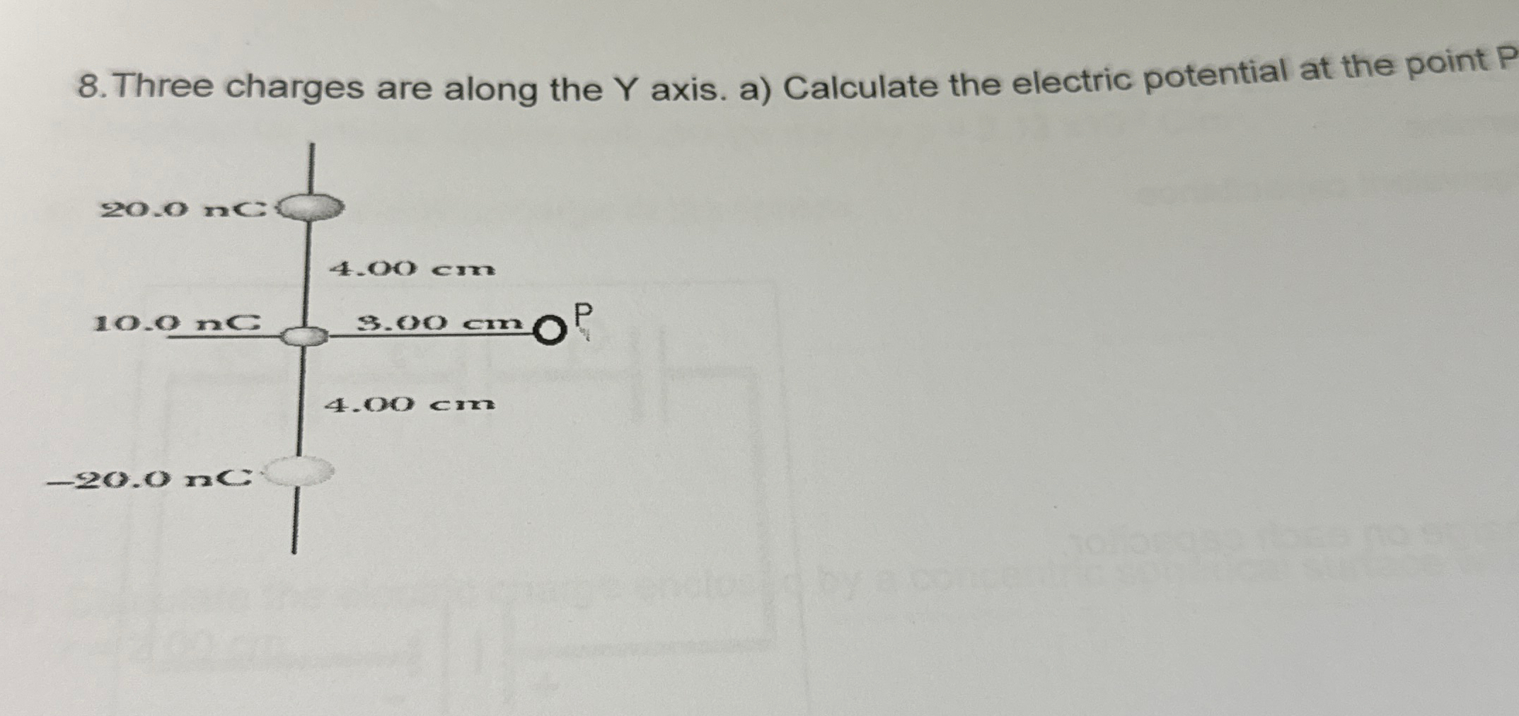 Solved Three charges are along the Y ﻿axis. a) ﻿Calculate | Chegg.com