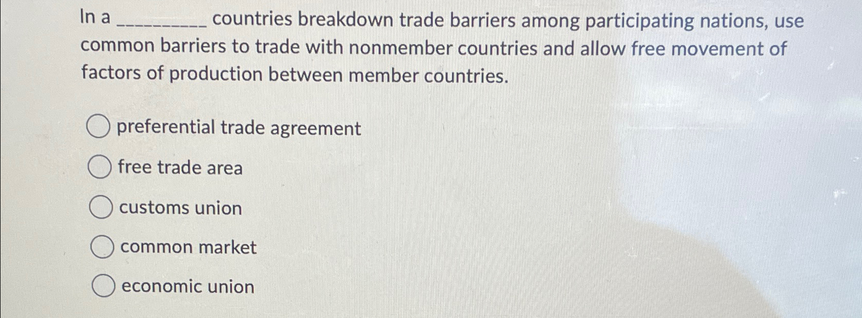 Solved lna ﻿countries breakdown trade barriers among | Chegg.com